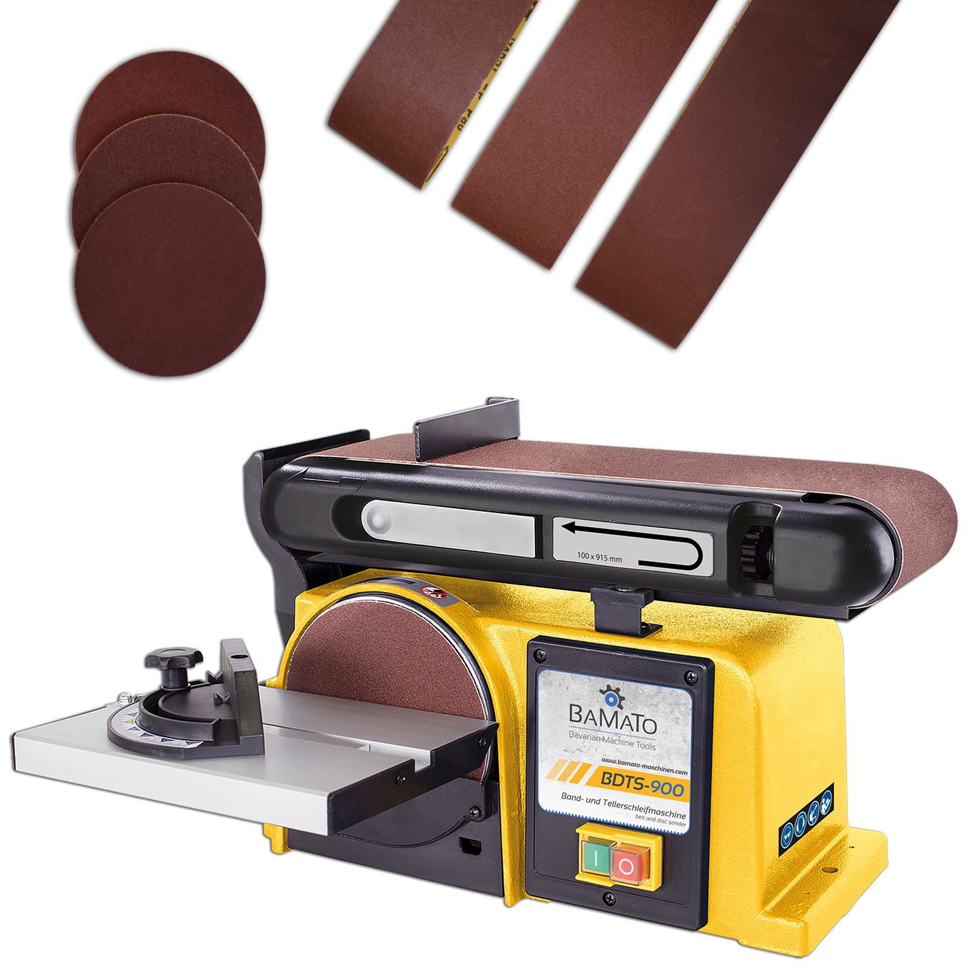 BAMATO | BAMATO Band- und Tellerschleifer BDTS-900 inkl. Schleifset ...